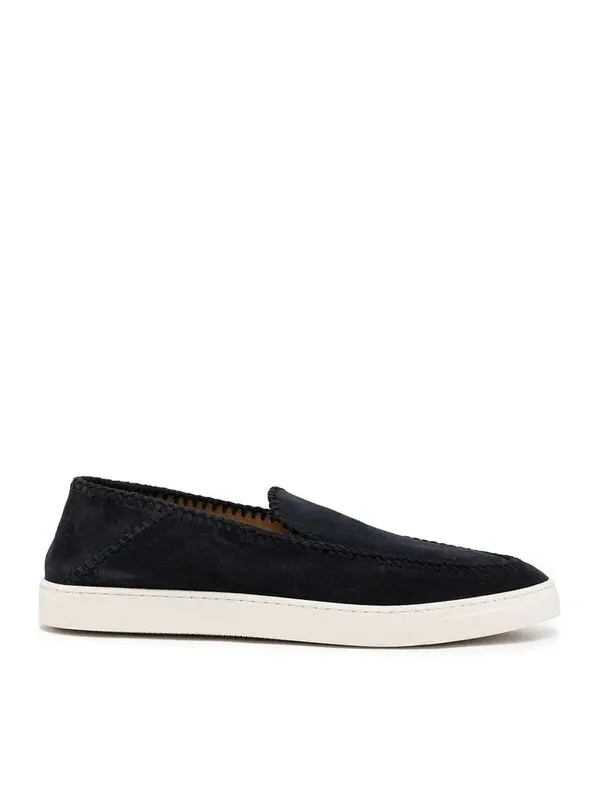 Giorgio Armani Galleria 3 Suede Slip-on Shoes - Blue