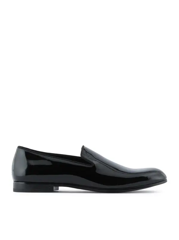 Giorgio Armani Patent Leather Loafers - Black