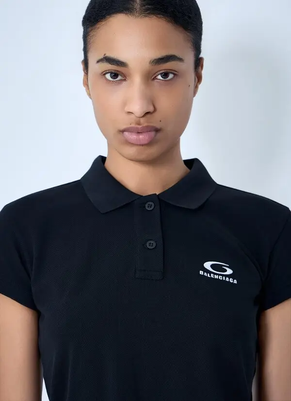 Balenciaga Cropped Logo Polo Shirt