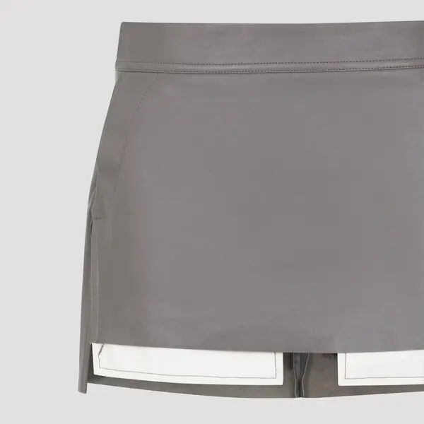 Rick Owens Fog Cutoff Lamb Leather Mini Skirt - Brown