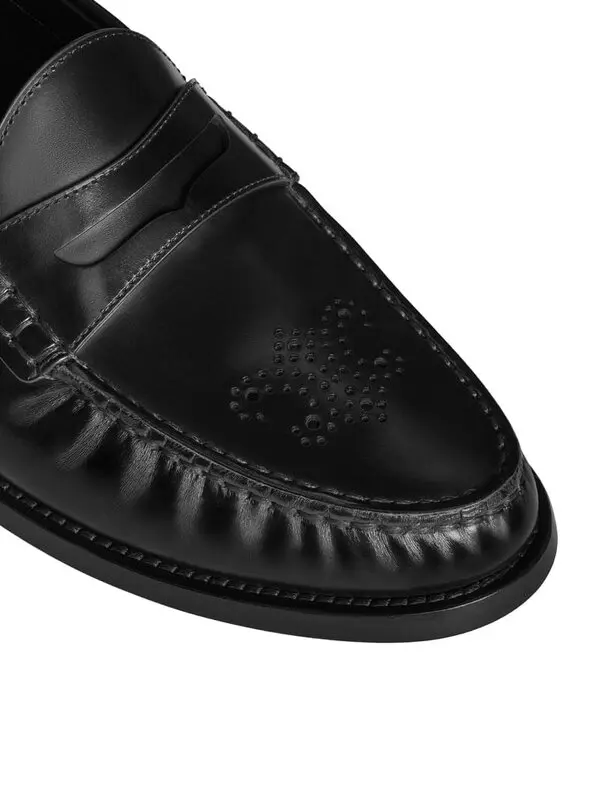 Celine Vivienne Shiny Bull Leather Loafer - Black