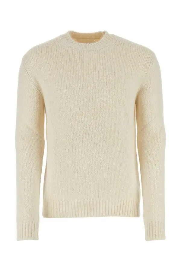 JIL SANDER Ivory Alpaca Blend Sweater