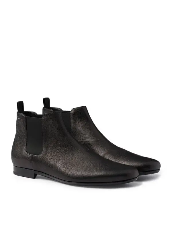 Prada Leather Chelsea Boots - Black