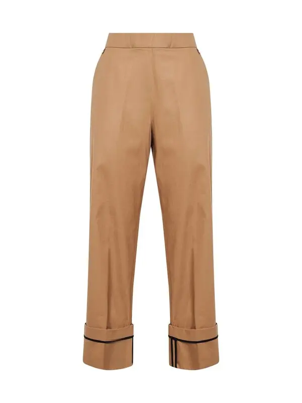 Herno Cotton Gabardine Trousers With Turn-up Hms - Multicolor