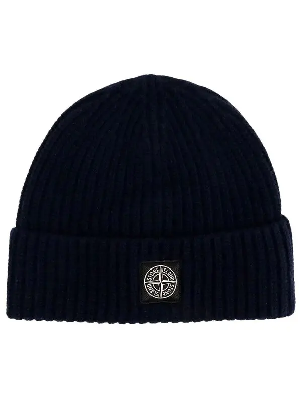 Stone Island Wool Beanie Rws - Blue