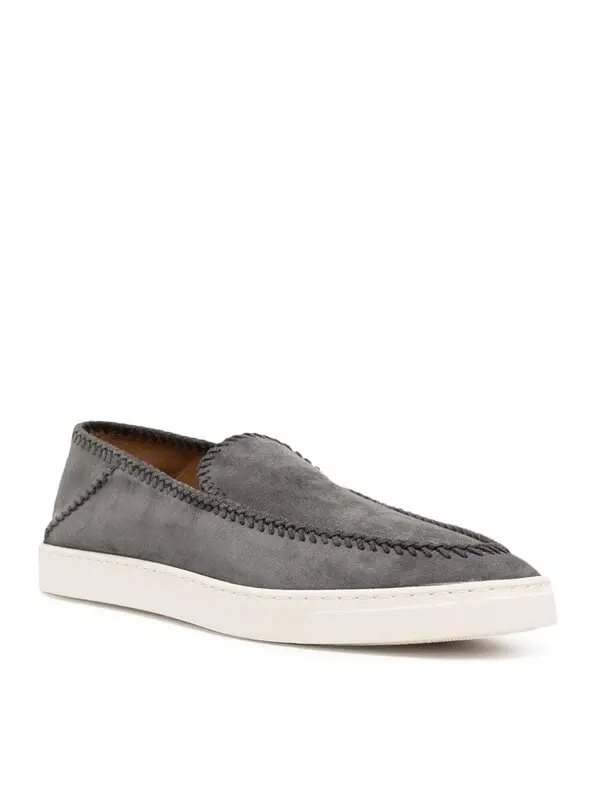 Giorgio Armani Galleria 3 Suede Slip-on Shoes - Gray