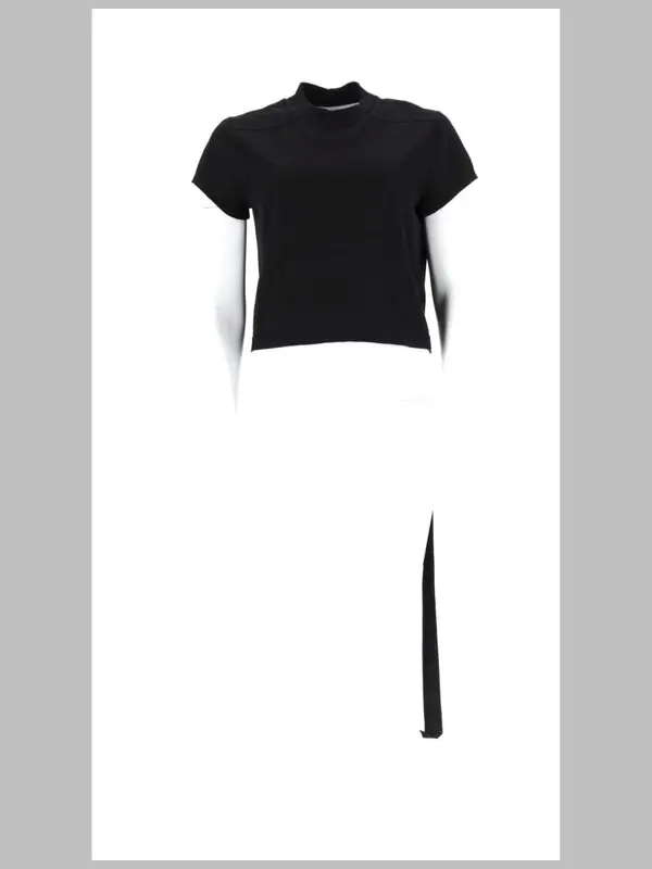 Rick Owens Cropped Cotton T-shirt - Black
