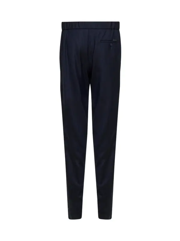 Giorgio Armani Blue Chevron Wool And Cashmere Trousers