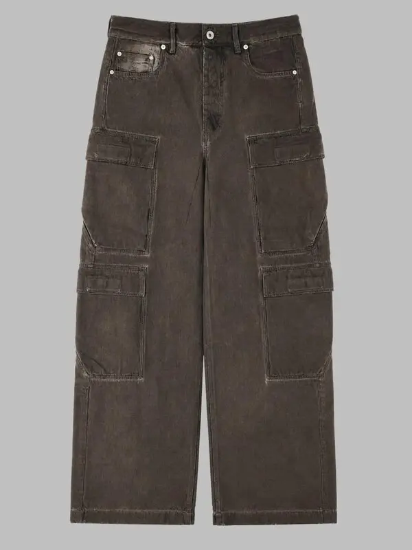Rick Owens Jeans Cargo In Denim Di Cotone - Gray