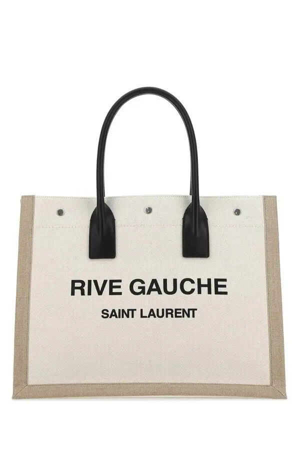 Saint Laurent Sand Canvas Big Rive Gauche Shopping Bag