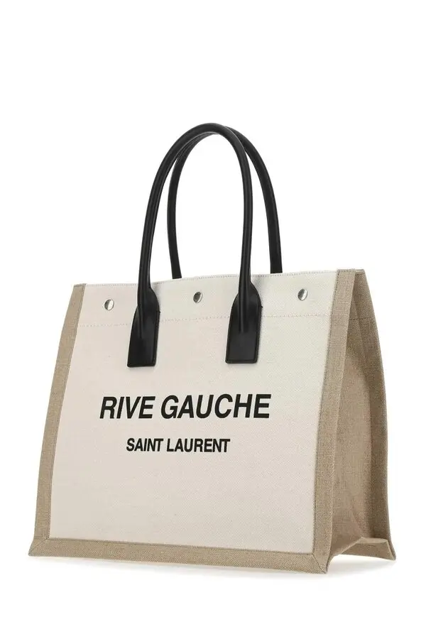 Saint Laurent Sand Canvas Big Rive Gauche Shopping Bag