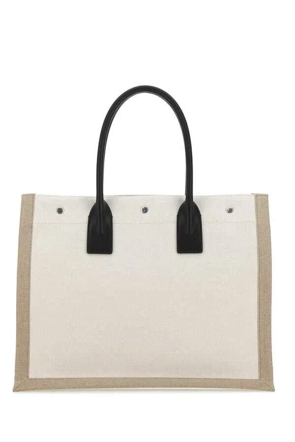 Saint Laurent Sand Canvas Big Rive Gauche Shopping Bag - Brown