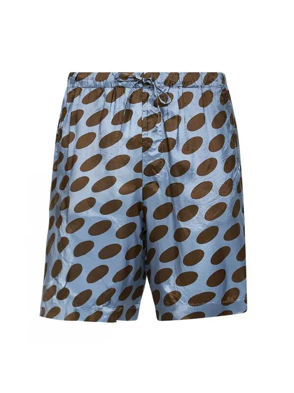 Dries Van Noten Steel Cupro Soft Ellipses-printed Shorts - Multicolor