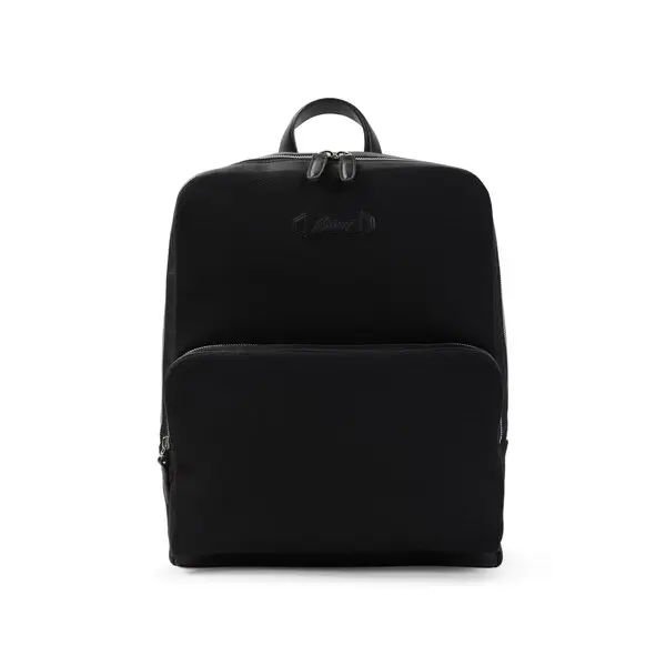 Brioni Technical Nylon And Leather Backpack - Black