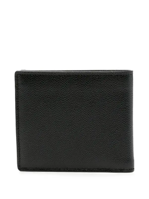 TOD'S Logo Plaque Grained Leather Bi-fold Wallet
