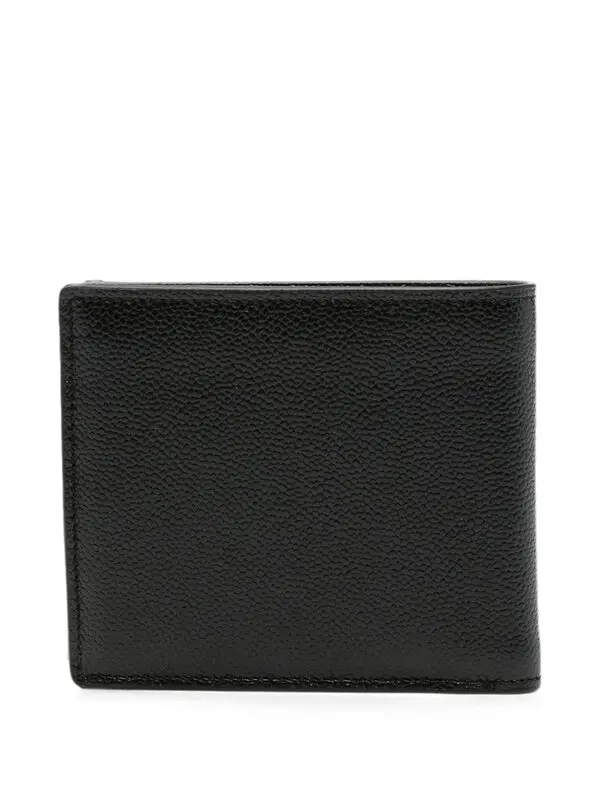 TOD'S Logo Plaque Grained Leather Bi-fold Wallet - Black