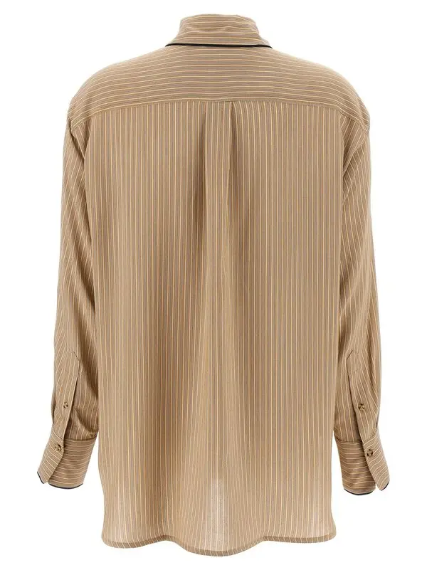 Victoria Beckham Piping Detail Pyjama' Shirt - Brown
