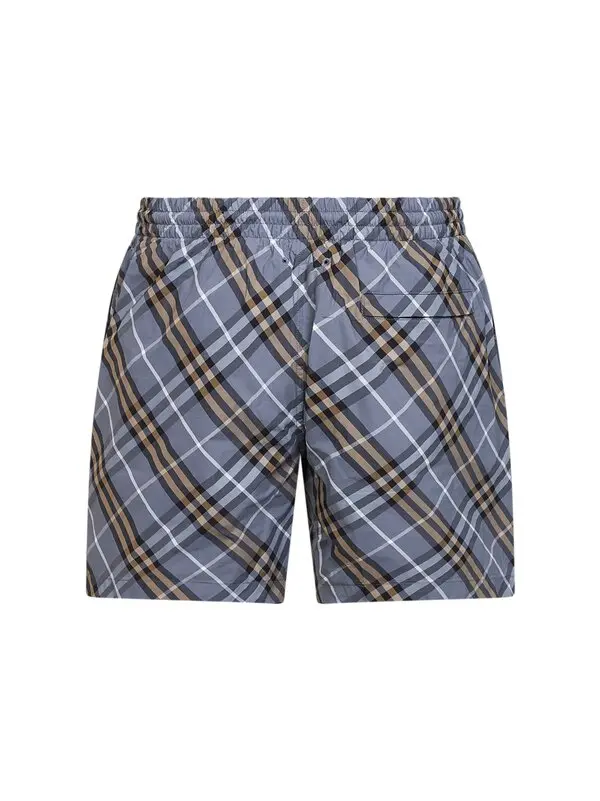 Burberry Wave Blue Check Nylon Check Swim Shorts