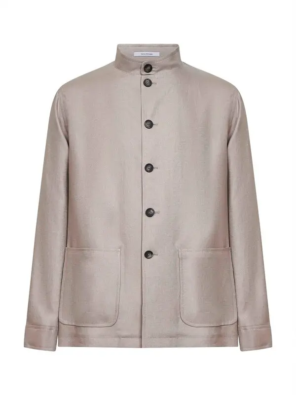 Tagliatore Dove Grey Linen Tempest Single-breasted Jacket