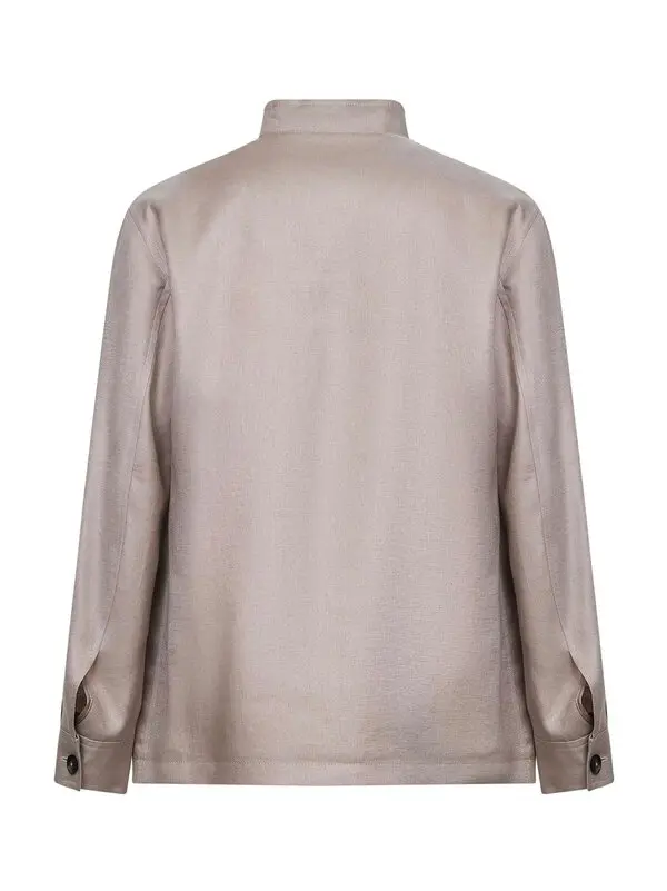 Tagliatore Dove Grey Linen Tempest Single-breasted Jacket
