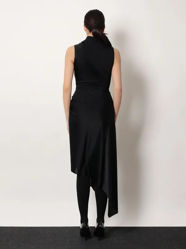 Balenciaga Stretch Fabric Asymmetrical Dress - Black