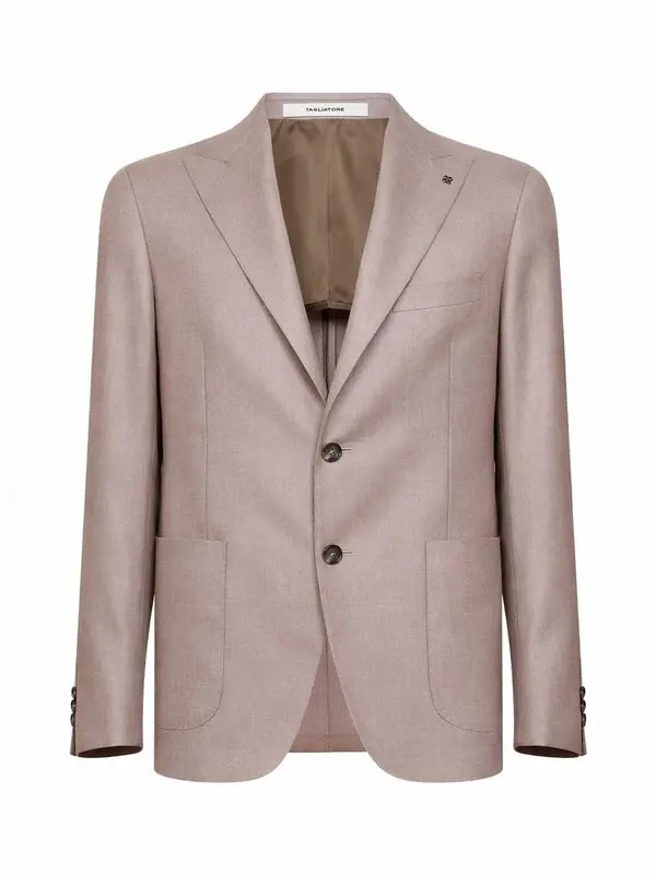 Tagliatore Dove Grey Virgin Wool Blend Single-breasted Montecarlo Blazer