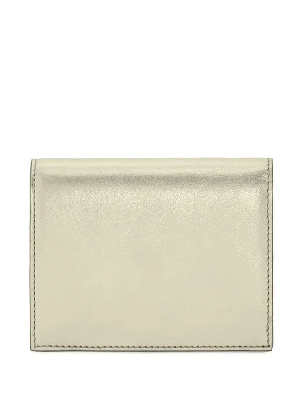 FERRAGAMO Gancini Laminated Leather Compact Wallet - Silver