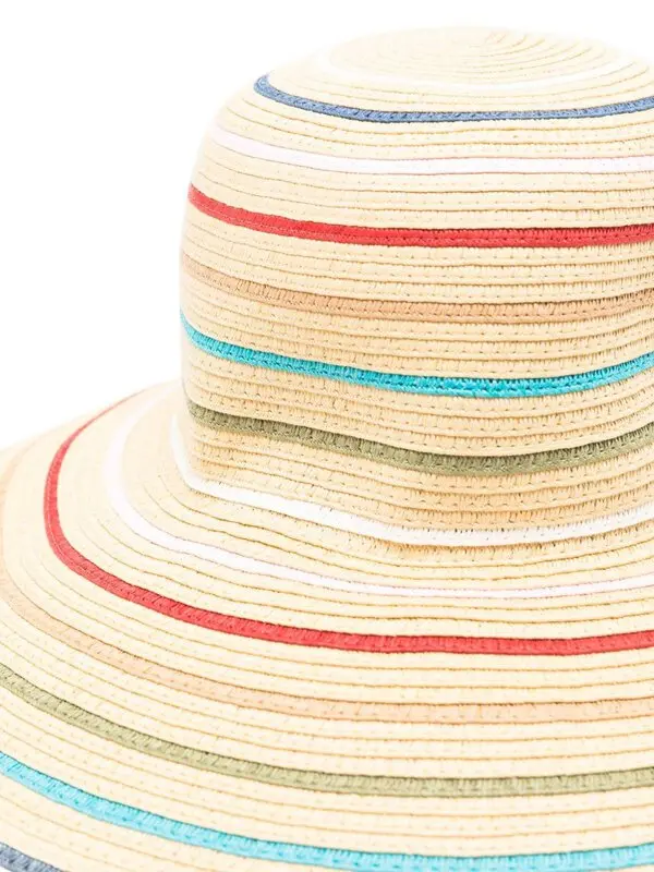 Paul Smith Striped Straw Wide Brim Sun Hat - Multicolor