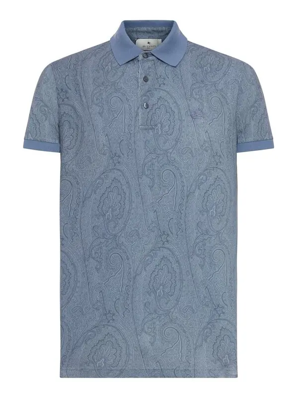 Etro Cotton Polo Shirt With Arnica Pattern