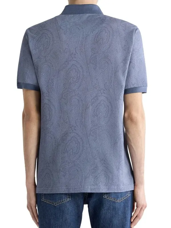 Etro Cotton Polo Shirt With Arnica Pattern