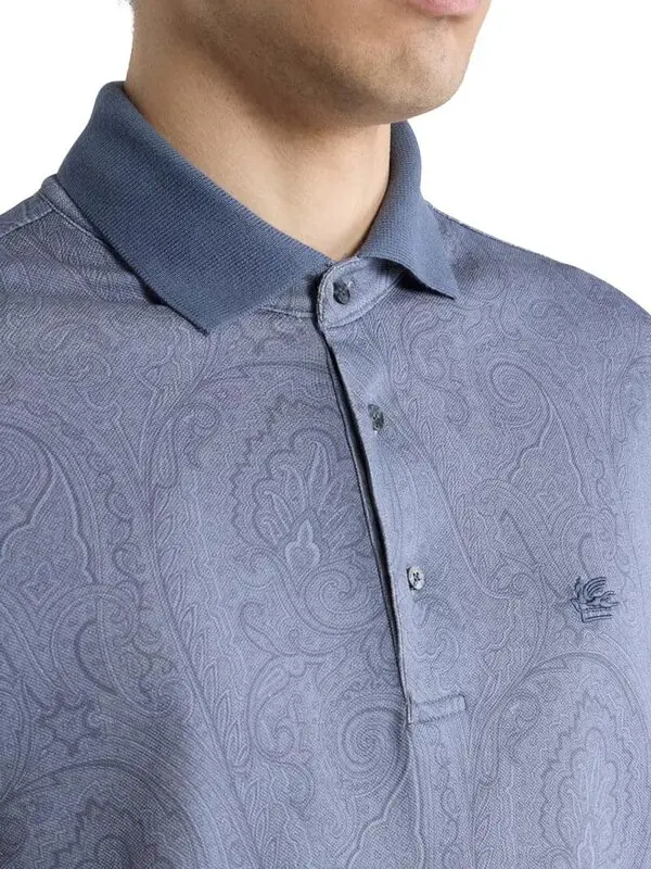 Etro Cotton Polo Shirt With Arnica Pattern