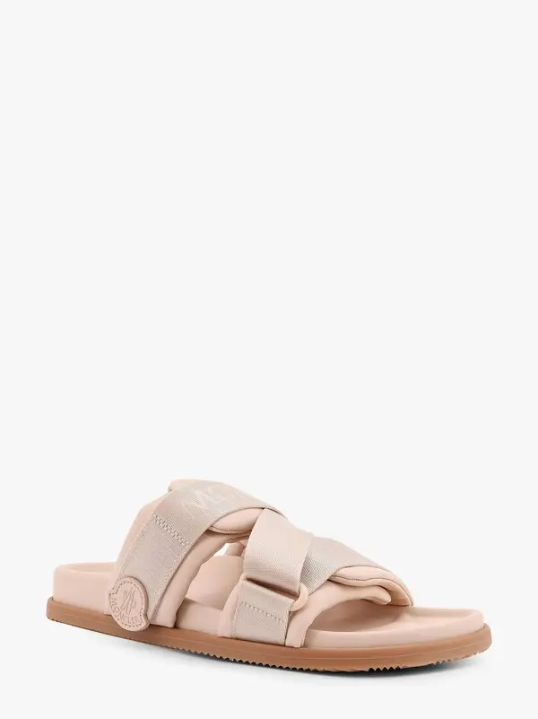 Moncler Mon Summer Leather Sandals With Nylon Details