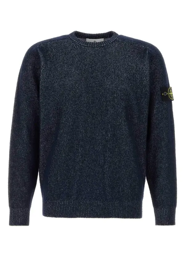 Stone Island Dark Cotton Blend Sweater - Blue