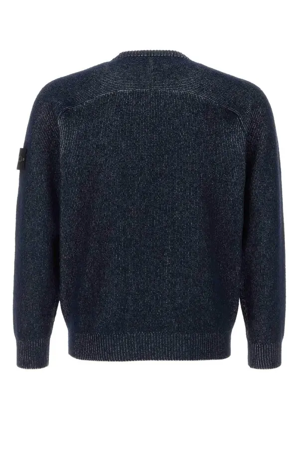 Stone Island Dark Cotton Blend Sweater - Blue