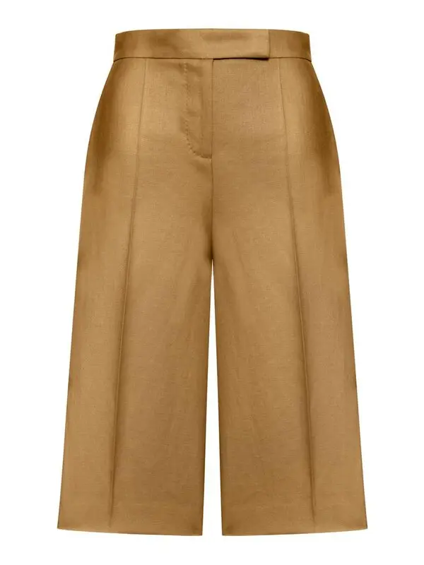 Max Mara Kaki Linen Bermuda Shorts - Cream
