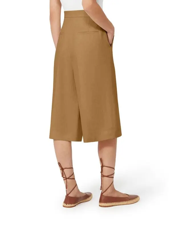 Max Mara Kaki Linen Bermuda Shorts - Cream