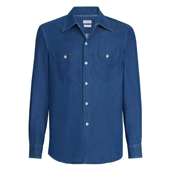 Brunello Cucinelli Shirts - Blue