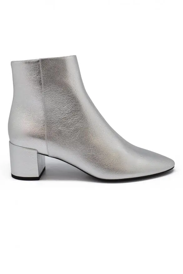 Saint Laurent Loulou 50 Ankle Boots - Silver