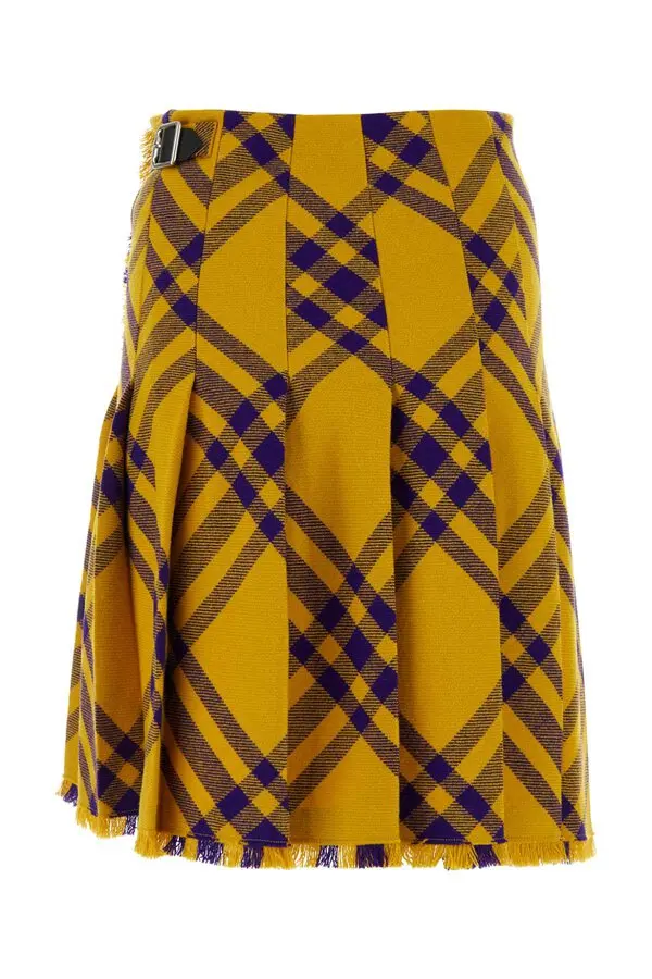 Burberry Embroidered Wool Skirt - Multicolor
