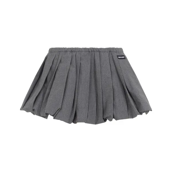 Miu Miu Plissé Check Mini Skirt