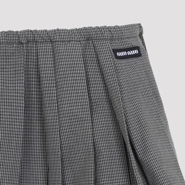 Miu Miu Plissé Check Mini Skirt