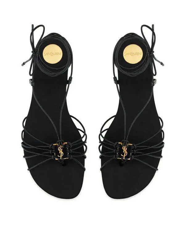 Saint Laurent Babylone Smooth Leather Sandals