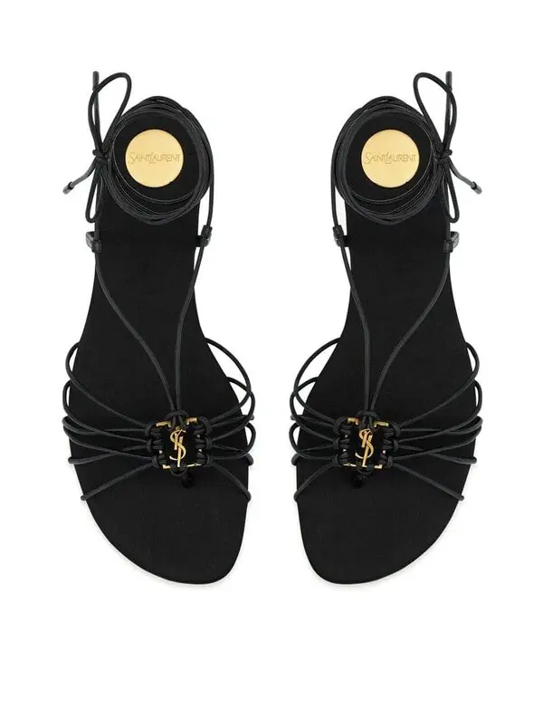 Saint Laurent Babylone Smooth Leather Sandals - Multicolor