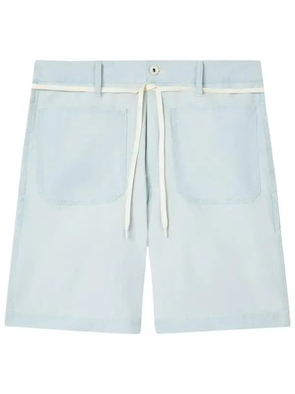 Kenzo Straight Shorts In Stone Bleach Chambray