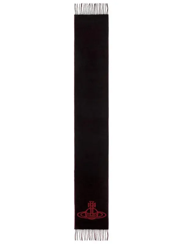 VIVIENNE WESTWOOD Double Face Wool Scarf - Black