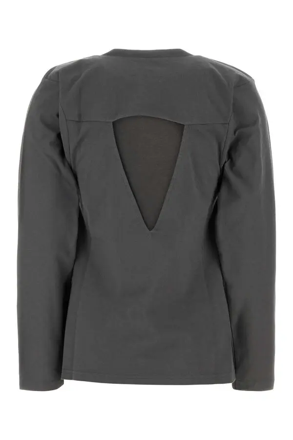 JIL SANDER Dark Grey Cotton T-shirt