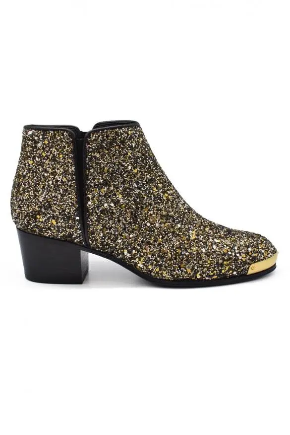 GIUSEPPE ZANOTTI Leather Ankle Boots - Gold
