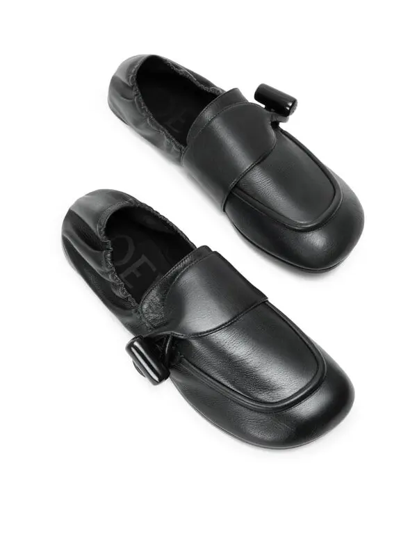 Loewe Toggle Moccasin In Smooth And Polished Calfskin - Black