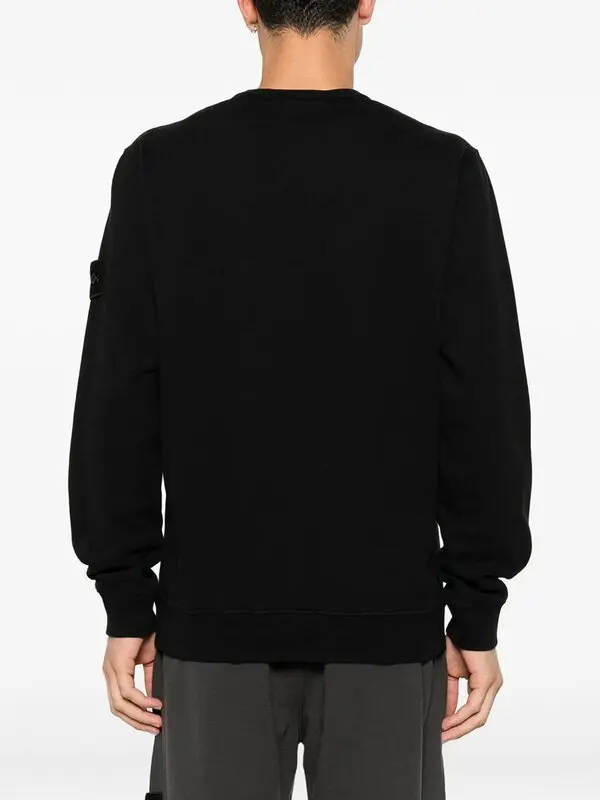 Stone Island Cotton Jersey Crew Neck Sweatshirt - Black