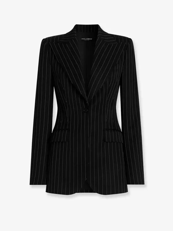 Dolce & Gabbana Pinstriped Stretch Virgin Wool Blazer - Multicolor